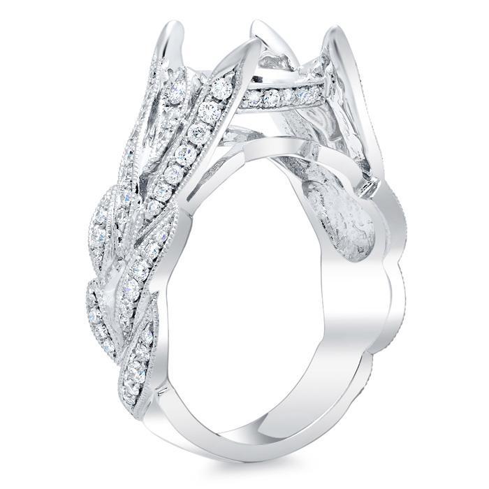 Leafy Engagement Ring | Leaf Diamond Engagement Ring – deBebians
