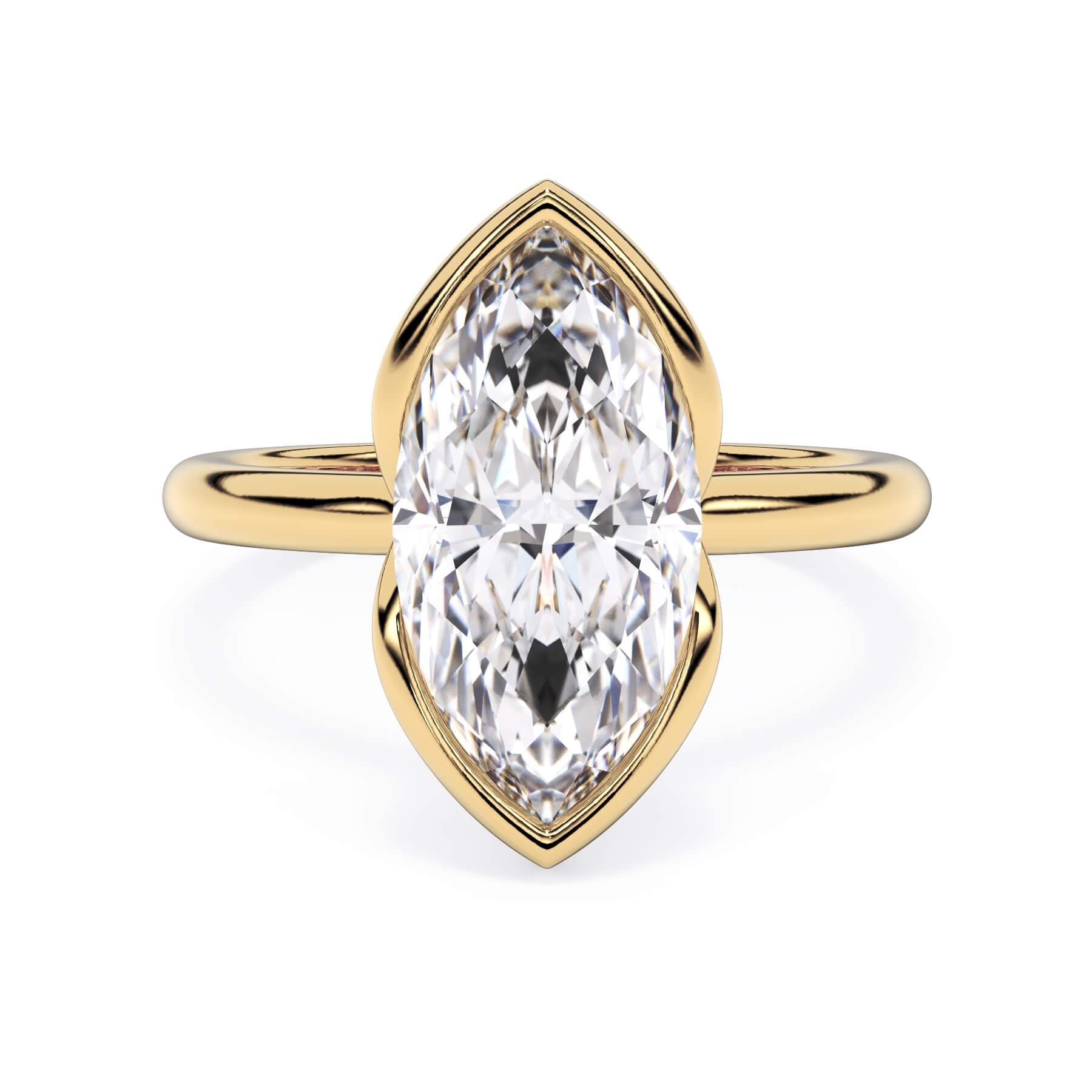 Semi-Bezel Set Diamond Engagement Ring | Half-Bezel Ring – deBebians