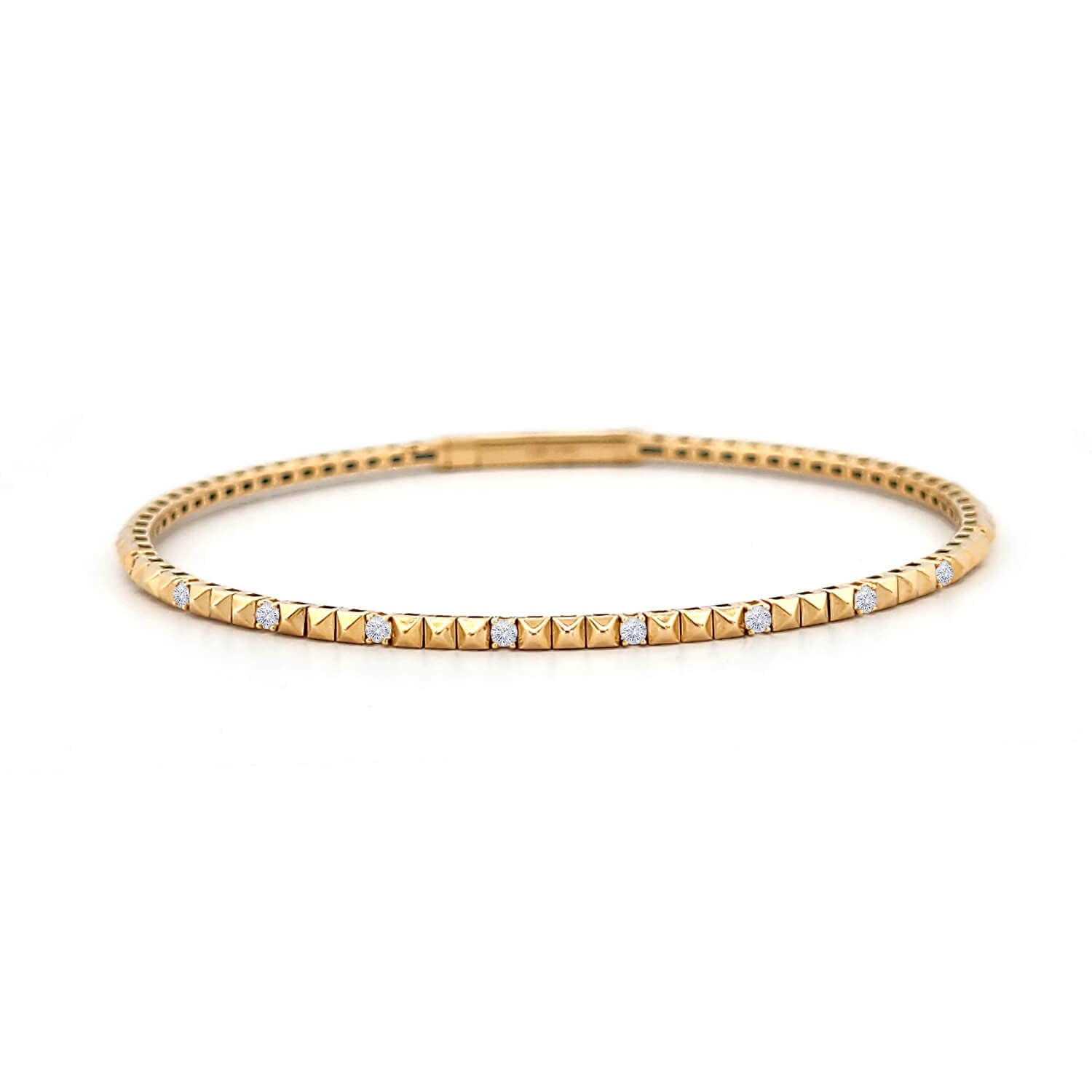 Pyramid Flex Diamond & Gold Eternity Bangle – deBebians