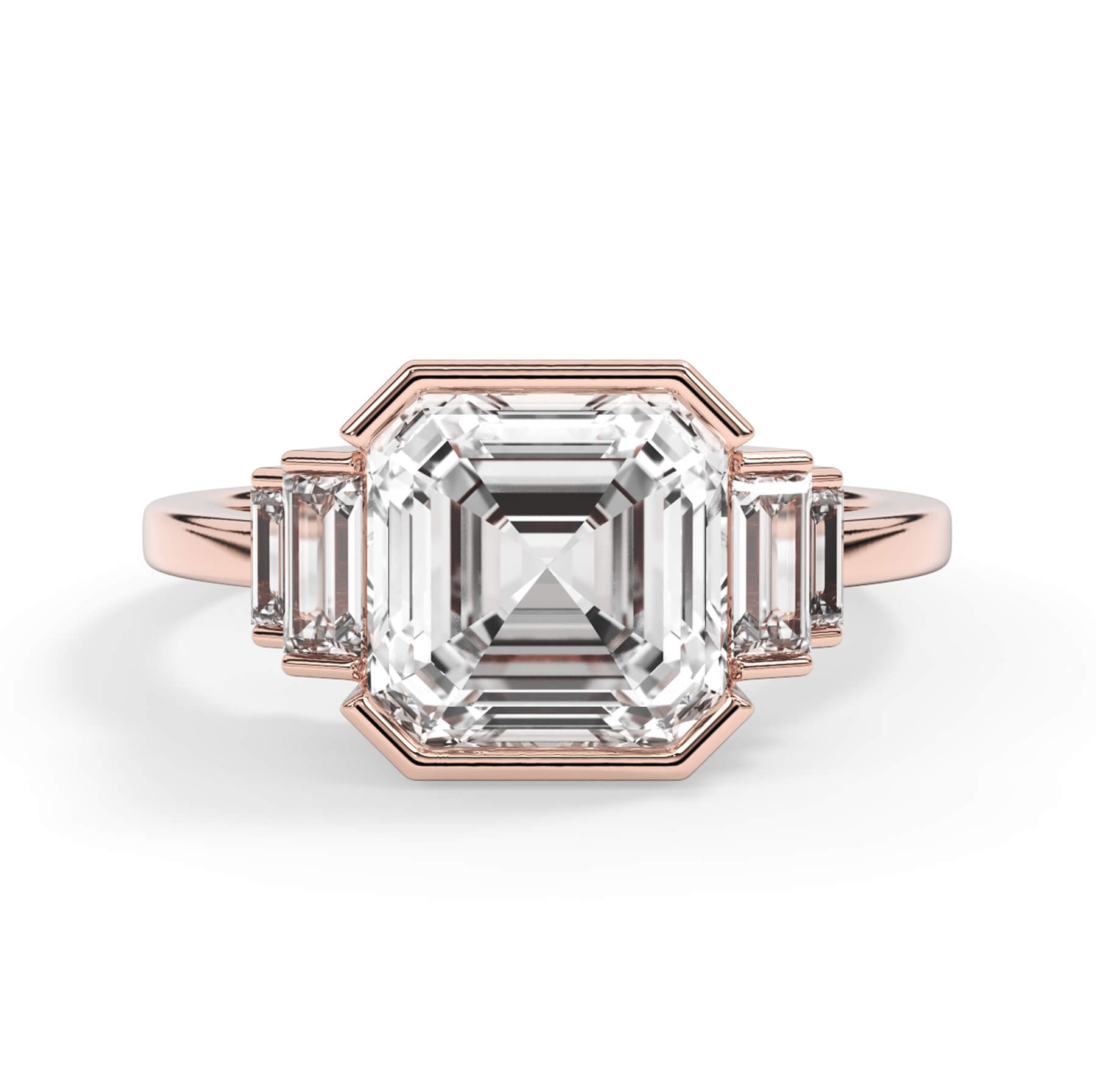 Partial Bezel Engagement Ring Setting with Side Stones – deBebians