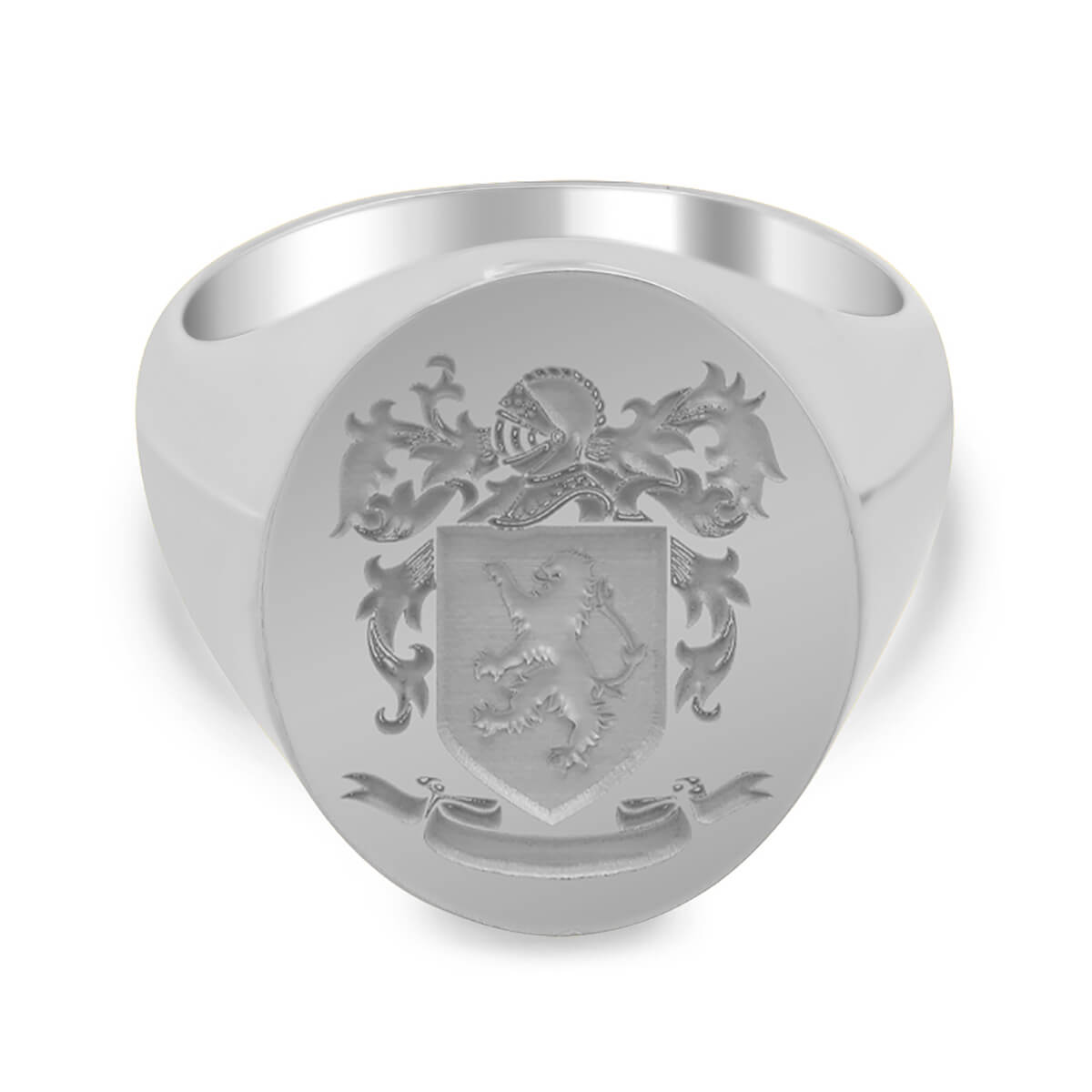 Men's Oval Signet Ring - Large - Laser Engraved Family Crest / Logo ...