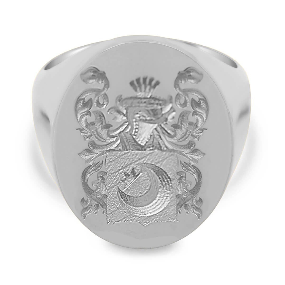 Men's Oval Signet Ring - Extra Large - CAD Designed Family Crest / Log ...