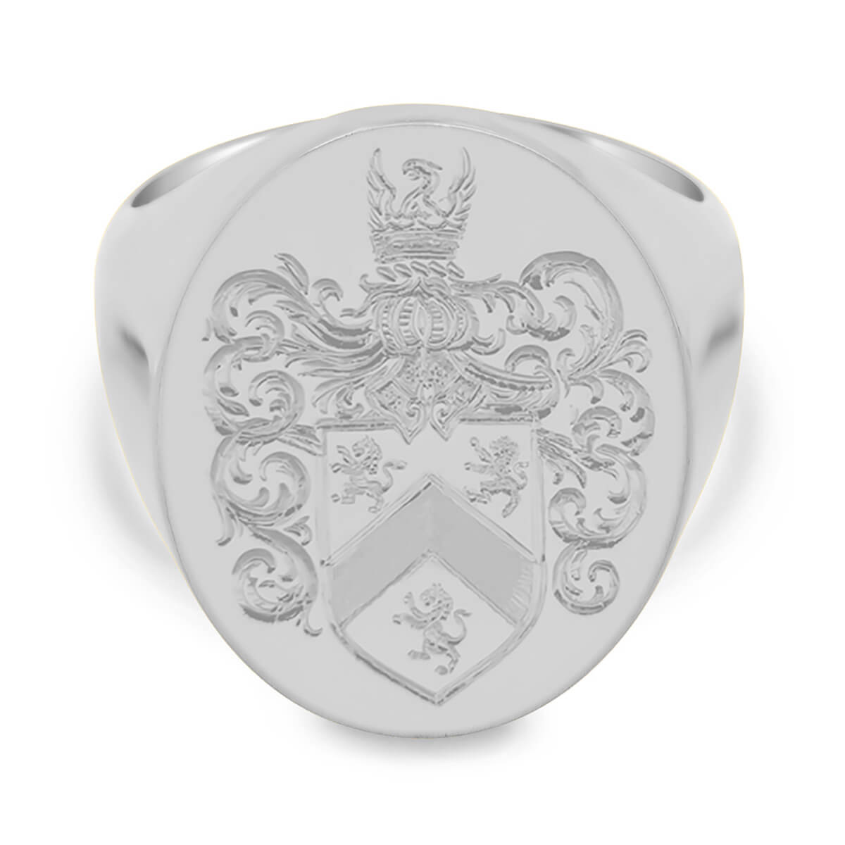 Men's Oval Signet Ring - Extra Large - Hand Engraved Family Crest / Lo ...