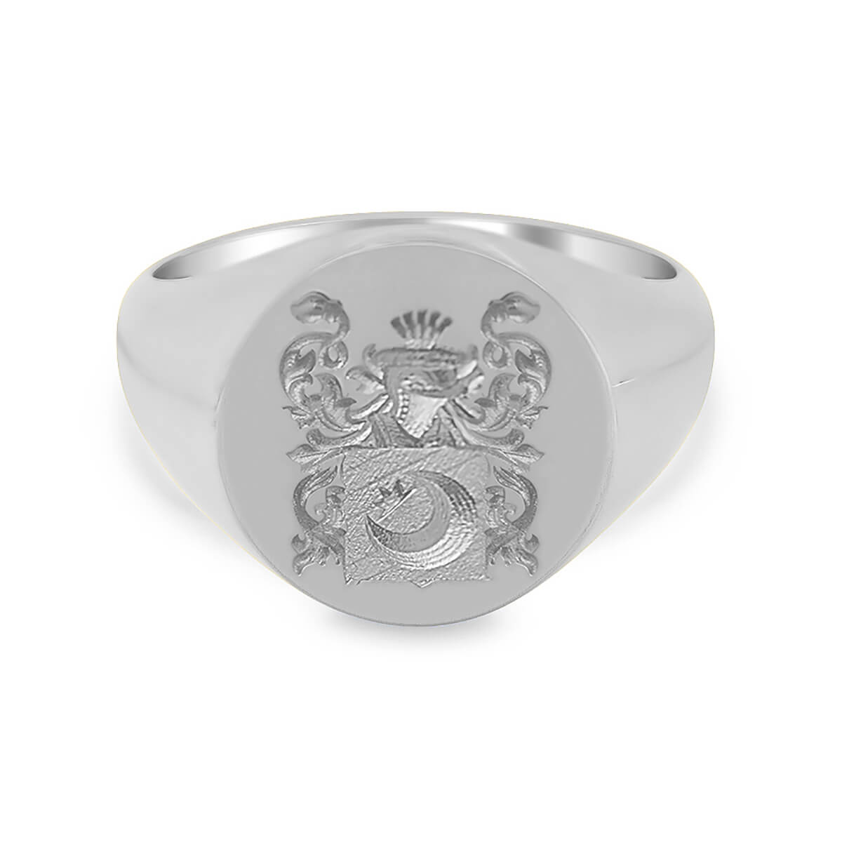 Men's Round Signet Ring - Medium - CAD Designed Family Crest / Logo ...