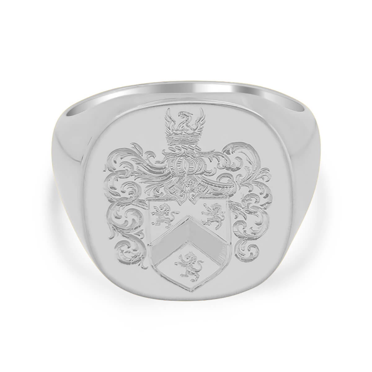 Men's Square Signet Ring - Large - Hand Engraved Family Crest / Logo ...