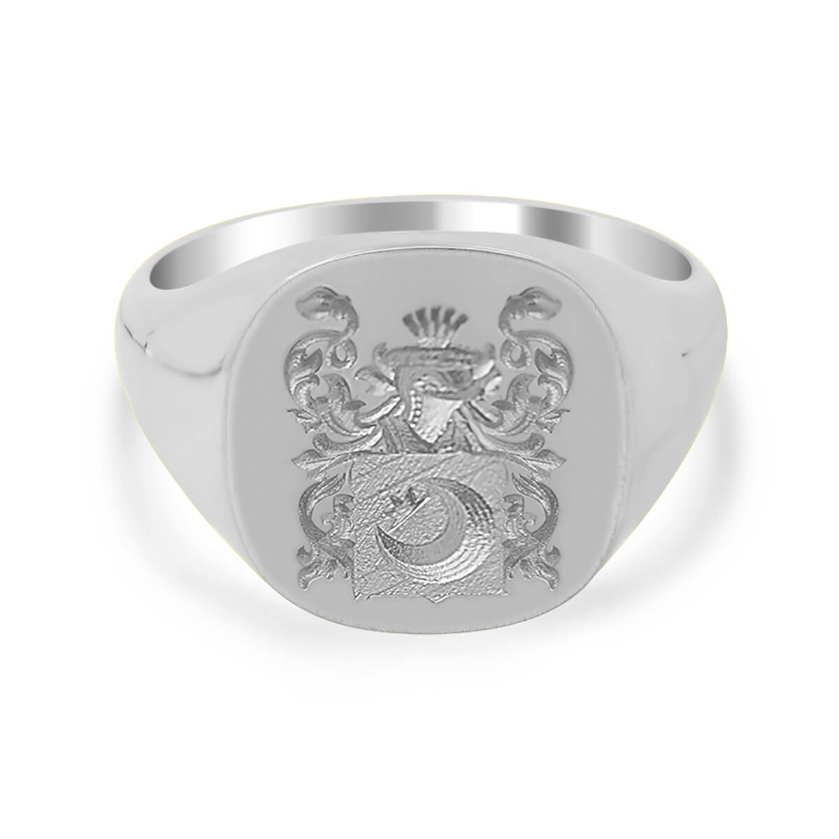 Men's Square Signet Ring - Medium - CAD Designed Family Crest / Logo ...