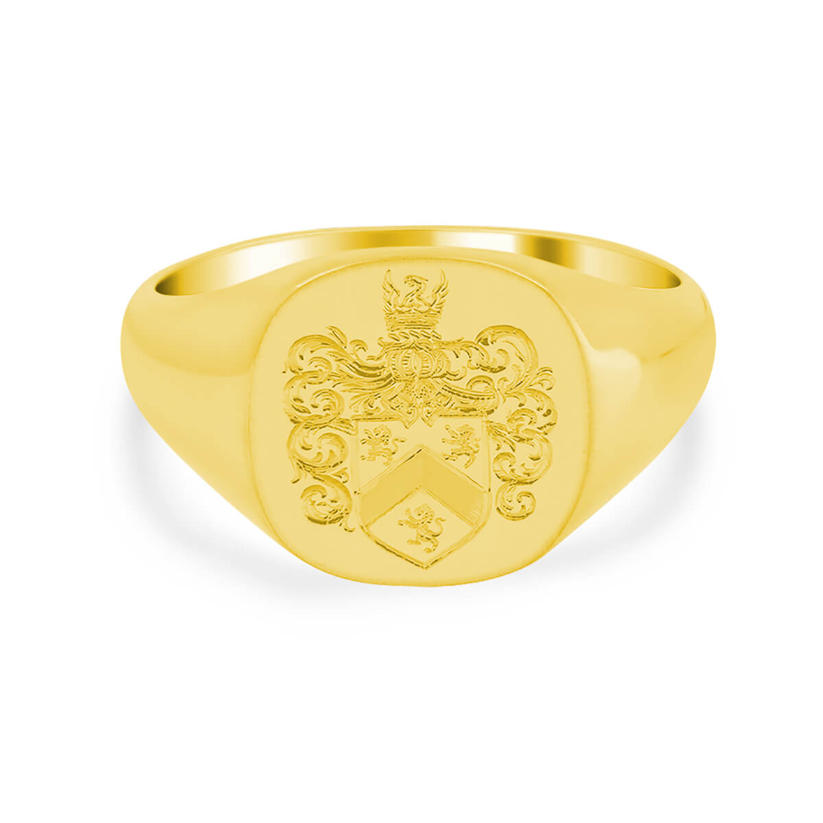 Men's Square Signet Ring - Small - Hand Engraved Family Crest / Logo ...