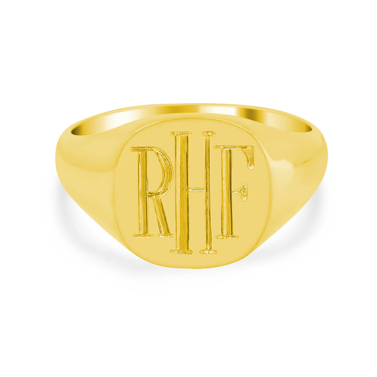 Men's Square Signet Ring - Small - Hand Engraved Roman Monogram – deBebians