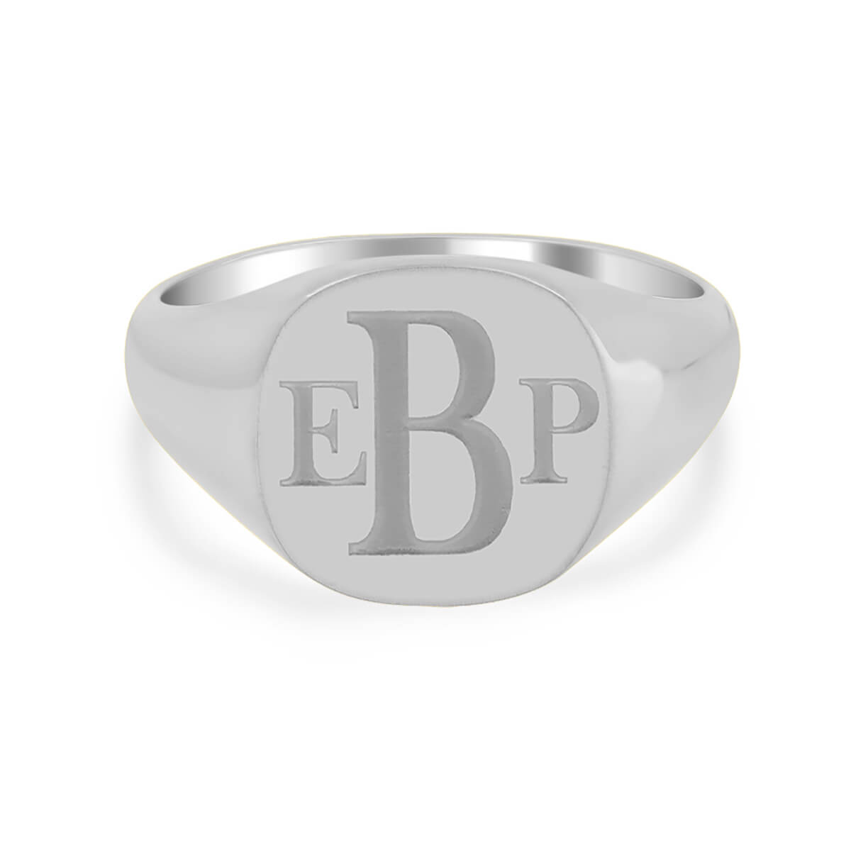 Men's Square Signet Ring - Small - Laser Engraved Roman Monogram ...