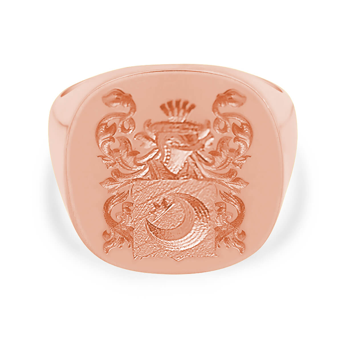 Men's Square Signet Ring - Extra Large - CAD Designed Family Crest / L ...