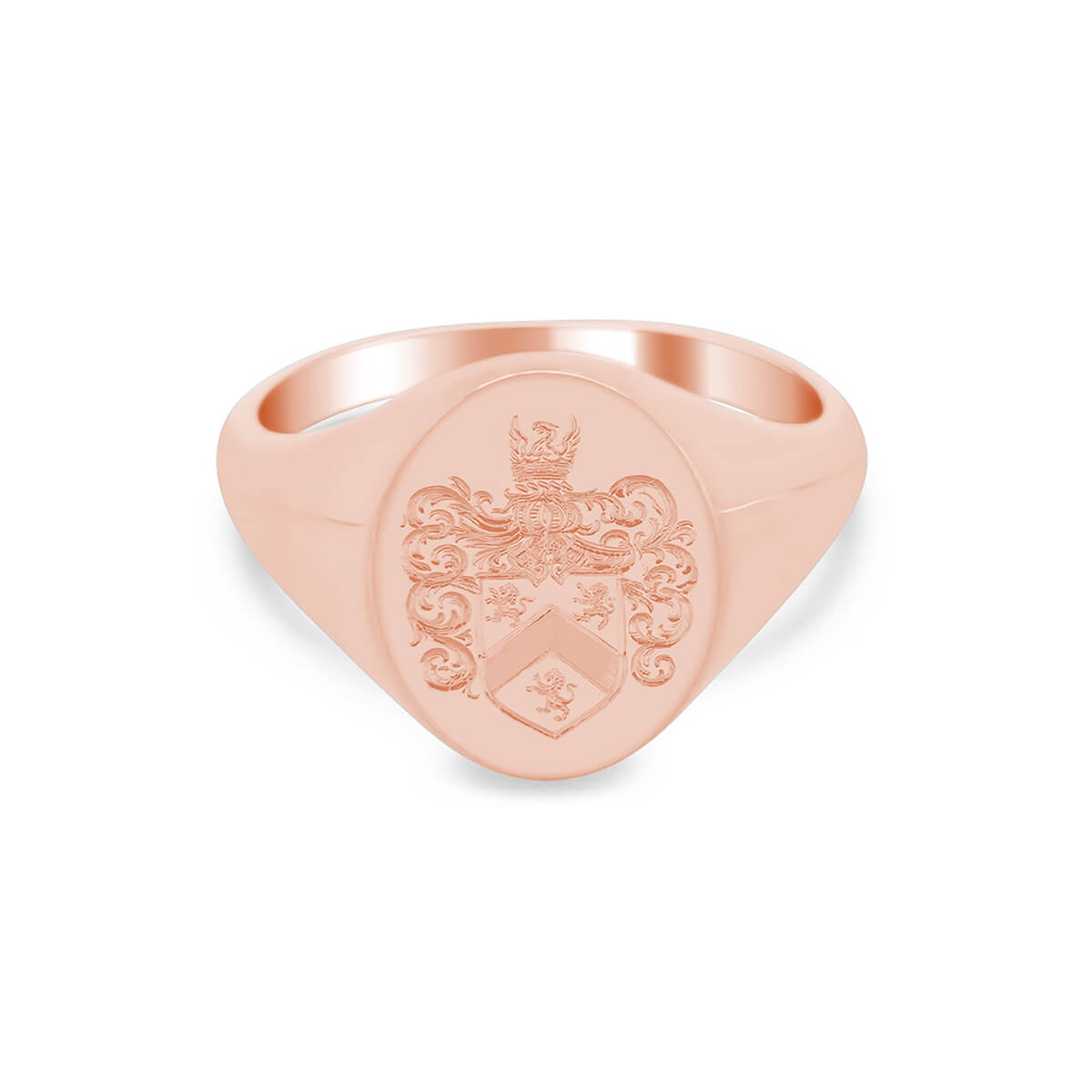 Women's Oval Signet Ring - Medium - Hand Engraved Family Crest / Logo ...