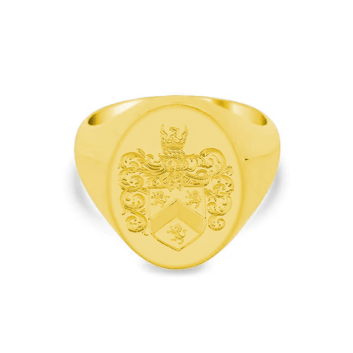 Women's Oval Signet Ring - Extra Large - Hand Engraved Family Crest ...
