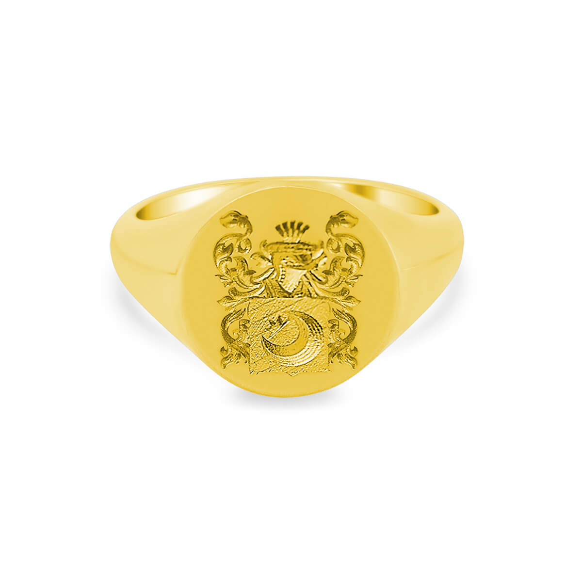 Women's Round Signet Ring - Large - CAD Designed Family Crest / Logo ...