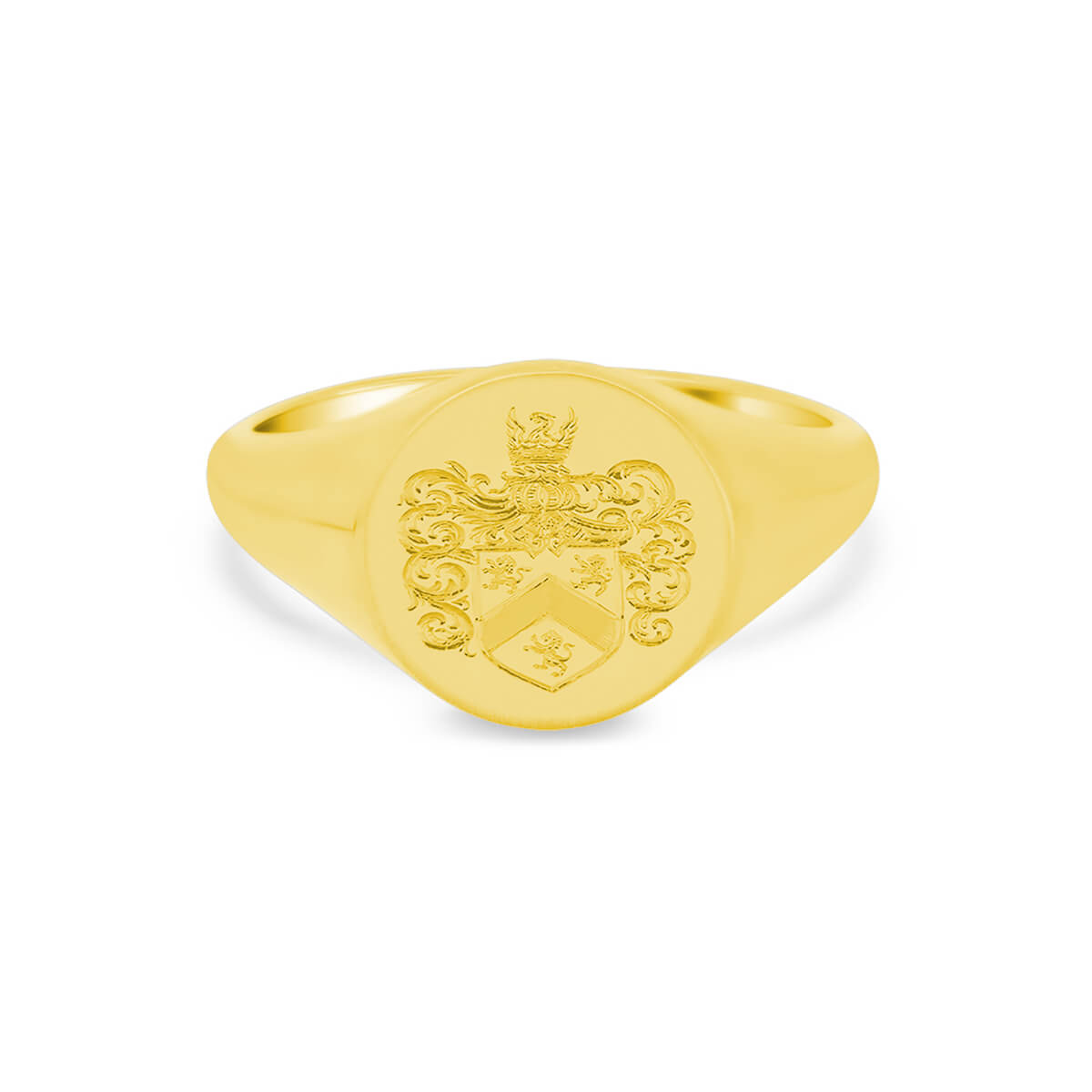 Women's Round Signet Ring - Medium - Hand Engraved Family Crest / Logo ...
