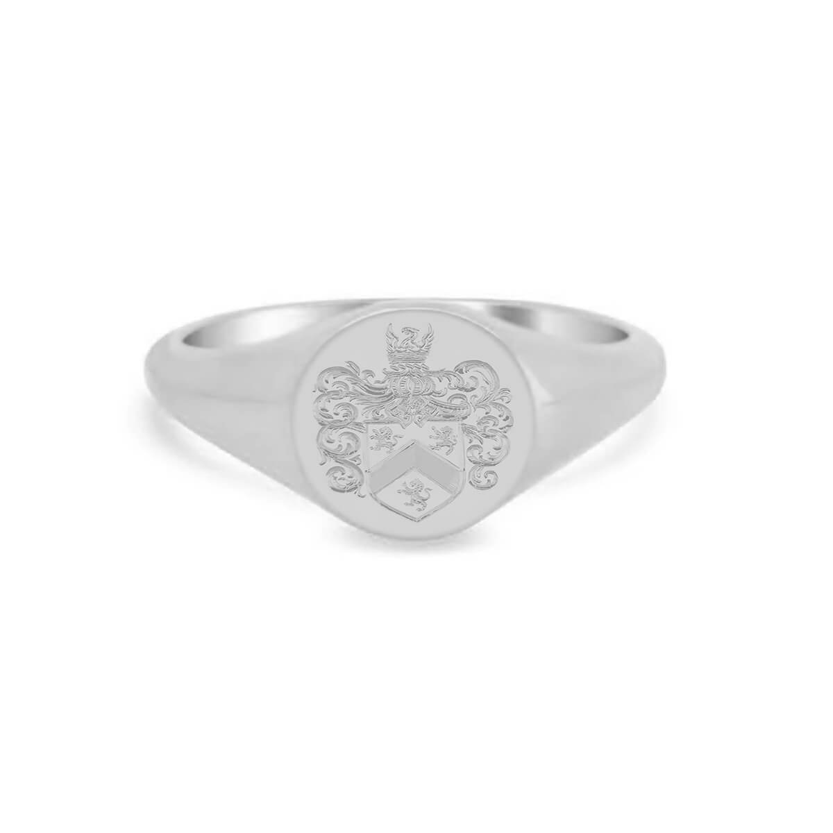 Women's Round Signet Ring - Small - Hand Engraved Family Crest / Logo ...