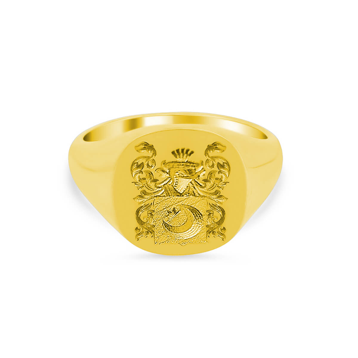 Women's Square Signet Ring - Large - CAD Designed Family Crest / Logo ...