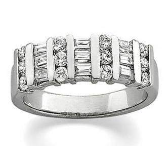 Round and Baguette Diamond Anniversary Ring | deBebians