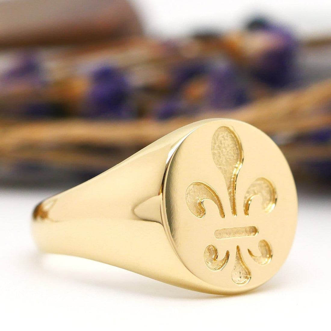 Men's Fleur de Lis Signet Ring - Gold, Sterling Silver, & More – deBebians