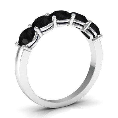 1.50cttw Shared Prong Black Diamond 5 Stone Band – deBebians