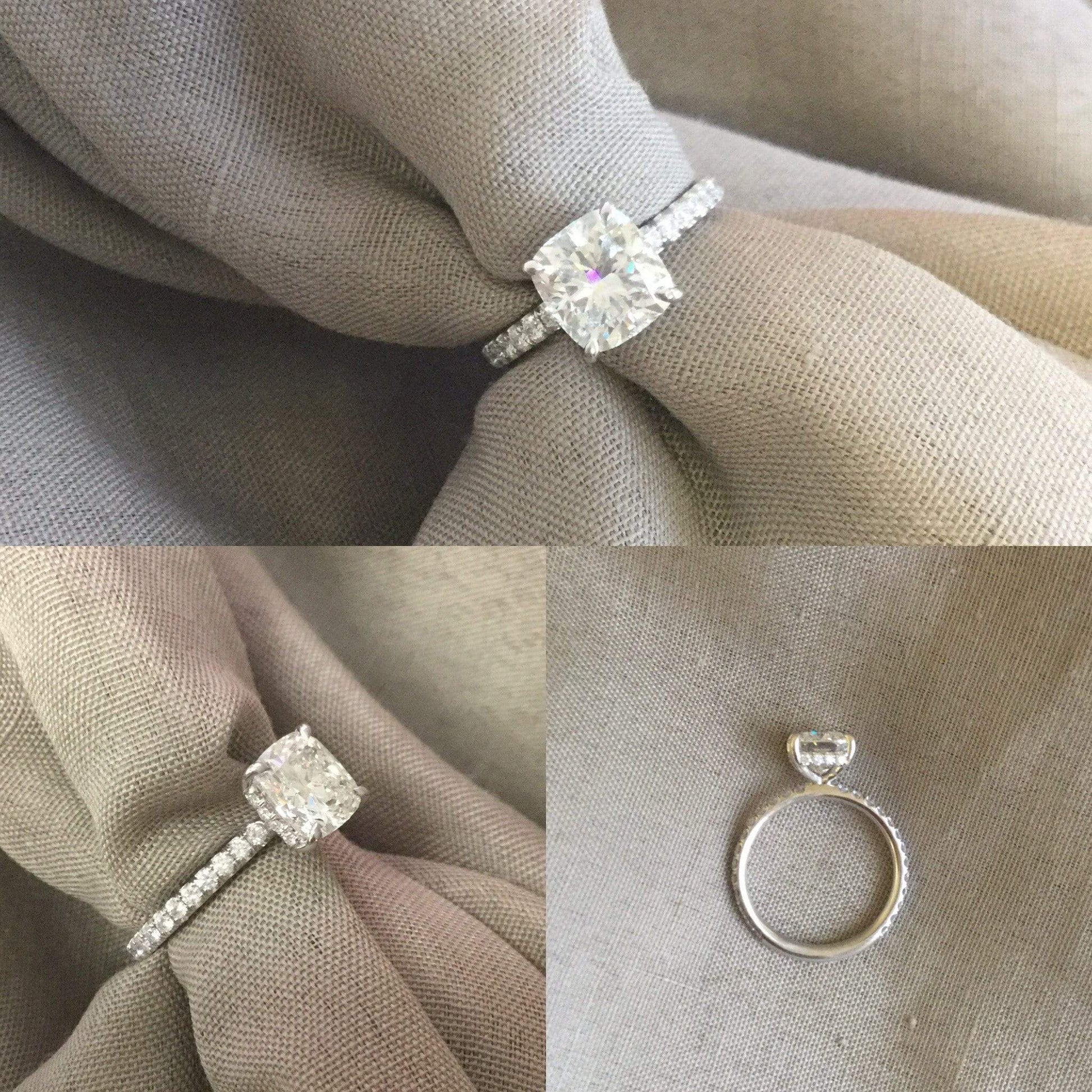 Petite Pave Diamond Engagement Ring Setting | deBebians