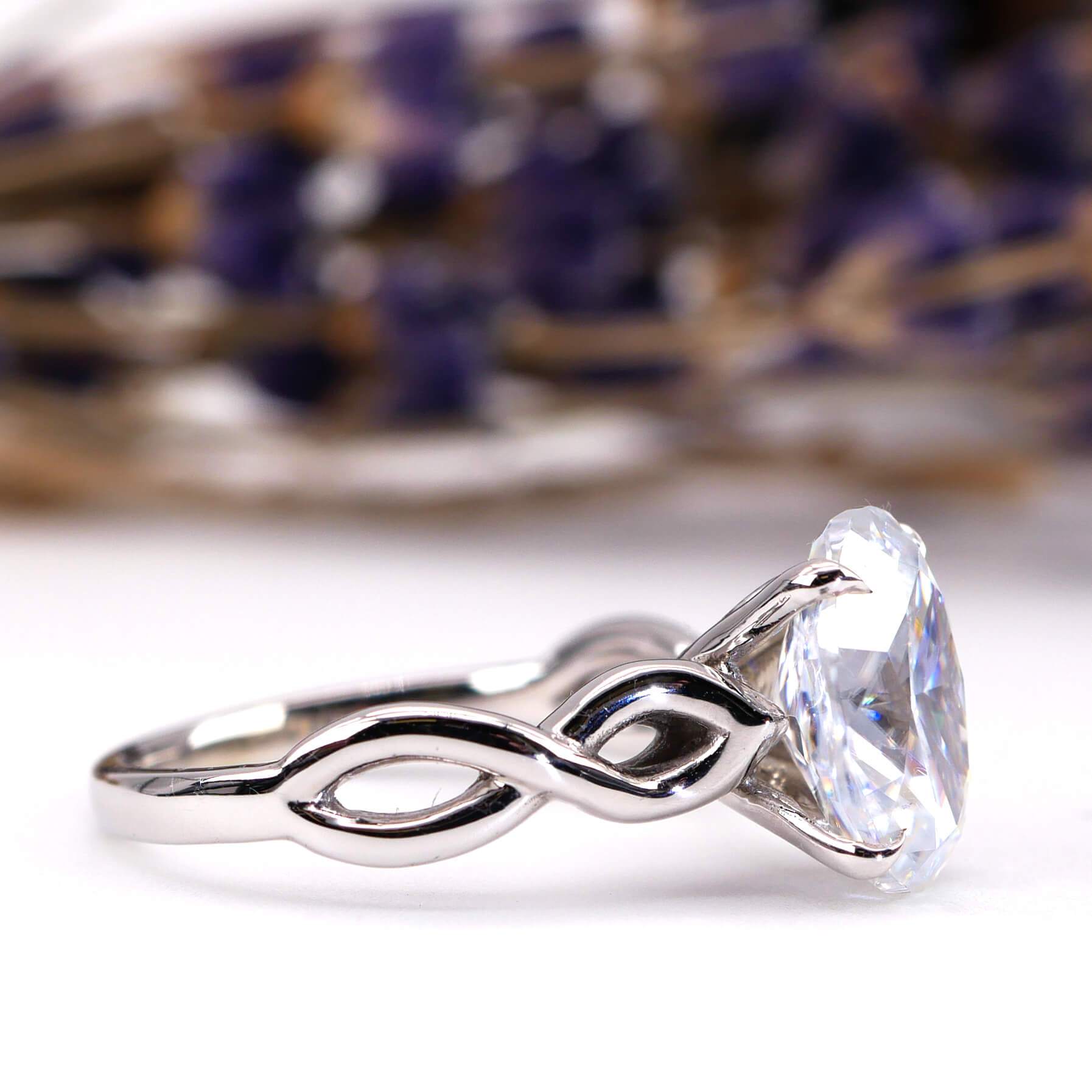 Infinity Twist Diamond Engagement Ring Setting | deBebians