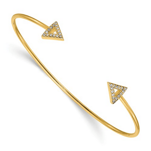 Pave Diamond Triangle Bangle Bracelet – deBebians