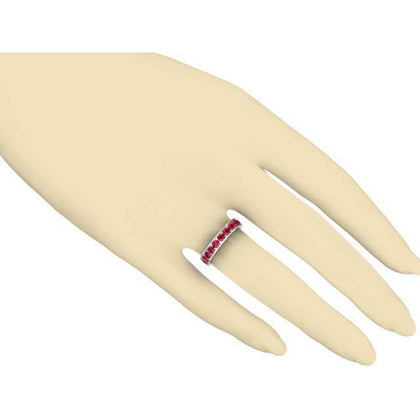 Channel Set Ruby Eternity Ring | Ruby Channel Ring – deBebians