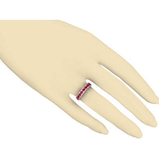 Channel Set Ruby Eternity Ring | Ruby Channel Ring – deBebians