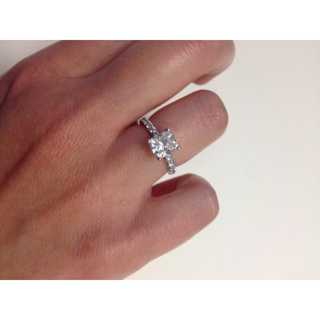 0.30cttw Square Pave Diamond Engagement Ring | deBebians