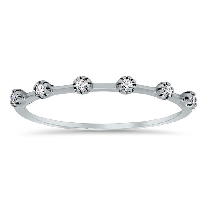 Diamond Station Style Wedding Ring – deBebians