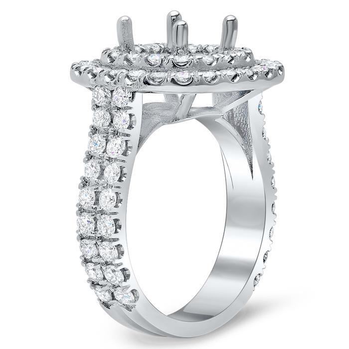 Double Shank Double Halo Engagement Ring – deBebians
