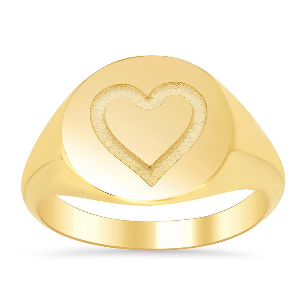 Heart Round Ladies Signet Ring – deBebians