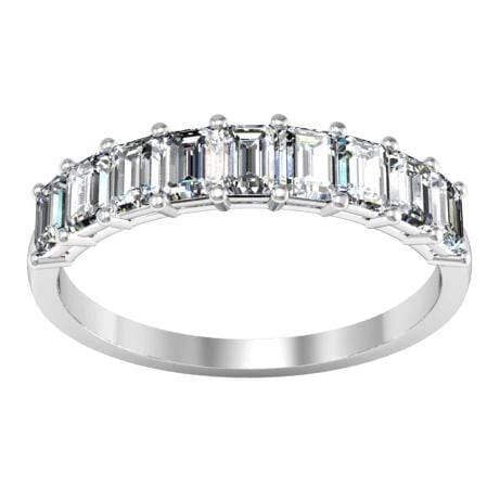 Nine Diamond Ring with Shared Prong Set Emerald Diamonds – deBebians