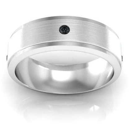 Round Cut Black Diamond Step Beveled Edge Wedding Band – deBebians