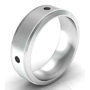 Round Cut Black Diamond Step Beveled Edge Wedding Band – deBebians