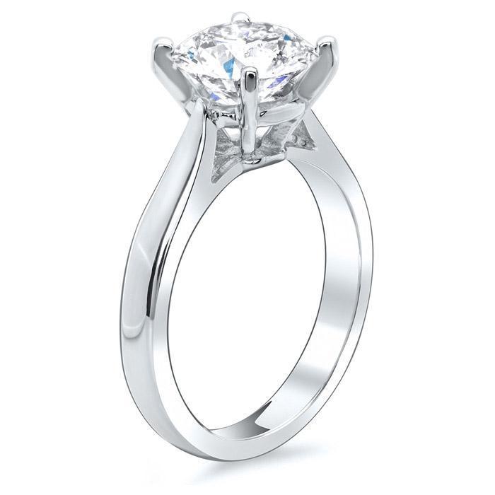 Round Solitaire Engagement Rings Side View