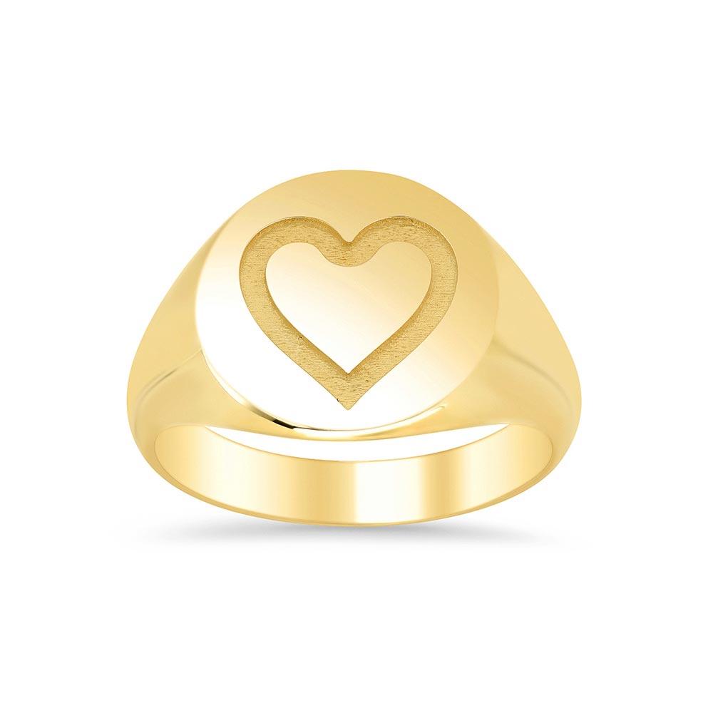 Heart Round Ladies Signet Ring – deBebians