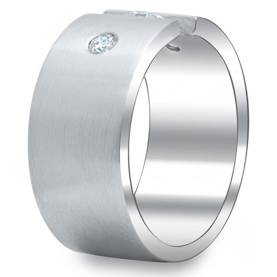 Flush Set Diamond Tension Ring for Men | deBebians