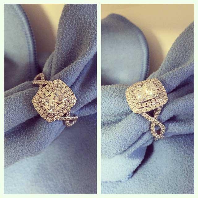 Twisted Shank Halo Band Engagement Ring | deBebians